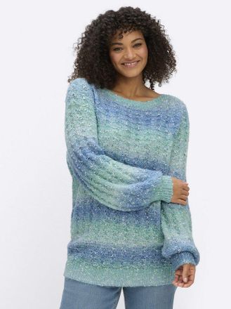 Sheego Strickpullover Langarm-Pullover Langarm Ajourstrick, Grobstrick