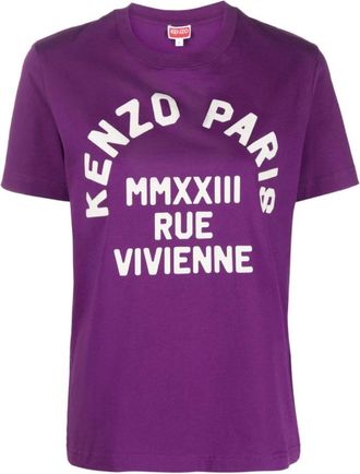 Kenzo Femme, Tops, Violet, Taille: 38 FR Rue Vivienne Graphic T-Shirt