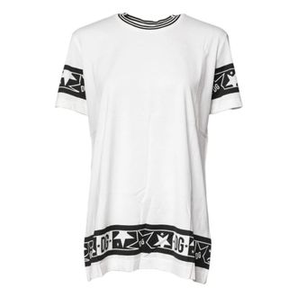 Dolce & Gabbana DGMillennials Baumwoll-T-Shirt mit Rundhalsausschnitt - - Tops - Damen - Wei&szlig; - L