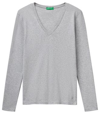 Benetton Damen M/L 3ga2e4245 T-Shirt, Grau 501, X-Small