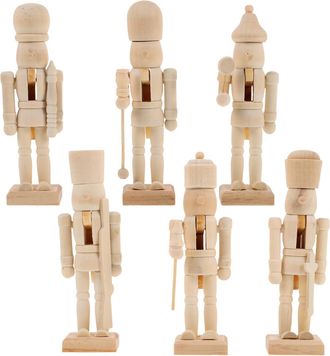 Frcolor Nussknacker-Soldaten-Ornamente zum Selbermachen, blanko, 12,7 cm, unbemalt, Weihnachtsdekoration, Weihnachts-Nussknacker-Puppen zum Malen und Basteln,