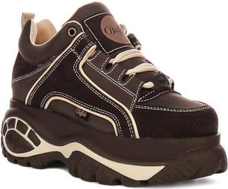 Buffalo Baskets en cuir pour femme Marron/beige 1339-14, marron, 40 EU