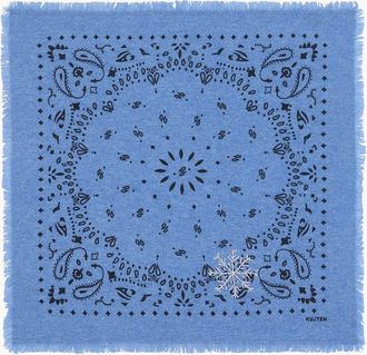 Kujten Bandana cachemire tricotage jersey imprim&eacute; - Petit Bandana Hachi Snowflake