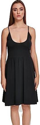 Urban Classics Robe Bretelles Fines Femme Robe Courte Noir S 95% Coton, 5% Élasthanne