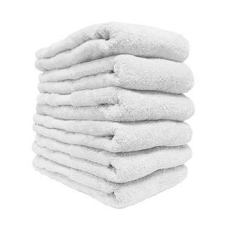 Douceur d'Intérieur 6 Badetücher, 90 x 150 cm, 100% Baumwolle, Weiß