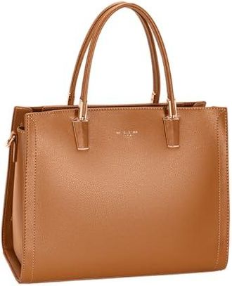 David Jones Paris - Sac Cabas Port&eacute; main Femme Ville - Sac &agrave; main Similicuir Taille Grande - 3 Compartiments - Chic El&eacute;gant Pratique (Pumpkin Spice)