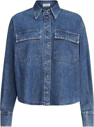 Brunello Cucinelli Femme, Blouses et Chemises, Bleu, Taille: 38 FR Mh192Rb526_C9031 Chemise en denim