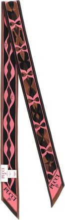 Emilio Pucci Geometric Print Silk Scarf - Coral