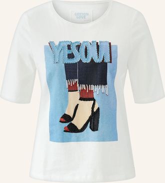 Oui T-Shirt Mit Schmuckperlen weiss