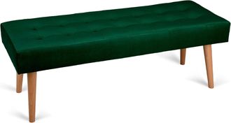 MG Design Polsterbank 45 × 120 cm in Dunkelgrün - stabiles Holzgestell, weich gepolstert, samtig-weiche Oberfläche mit dezentem Schimmer, pflegeleicht - für Woh