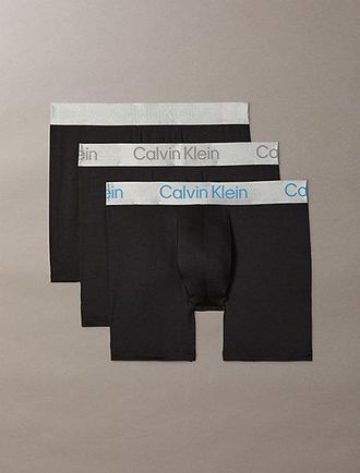 Calvin Klein 3er-pack Lange Boxershorts - Micro Stretch - Black Body W/ Moon Mist Logo/ Black - Herren - XS