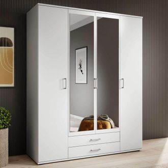 Pol-Power Armoire &agrave; v&ecirc;tements Daniela 160cm &agrave; 4 portes & 2 tiroirs