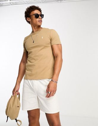 Polo Ralph Lauren T-shirt ajusté à logo emblématique - Fauve-Marron