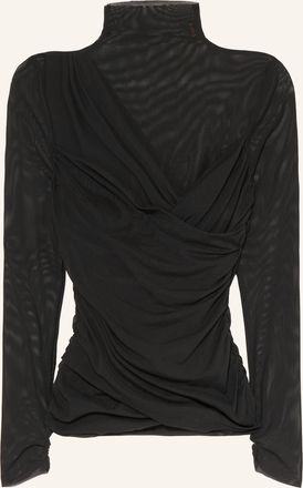 HUGO BOSS Longsleeve Etulah Aus Mesh schwarz