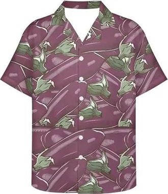 Keephen TangoDS Past&egrave;que/P&ecirc;che/Pomme Impression 3D Hawaiian Chemise pour Femmes Hommes Col Revers Manches Courtes Boutonn&eacute;e Chemises F&ecirc;te Aloha Chemises