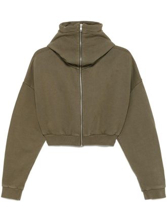 Entire studios hoodie zippé à coupe crop - Vert