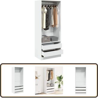 vidaXL vidaXL Kleiderschrank Weiß 80x50x200 cm Holzwerkstoff