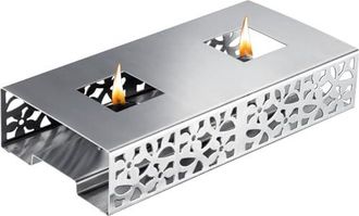 Westmark Speisenwärmer - Hochwertige Wärme-Platte zum Warmhalten von Speisen am Tisch mit zwei Teelichtern, 240 x 120 x 52 mm - rostfreier Edelstahl