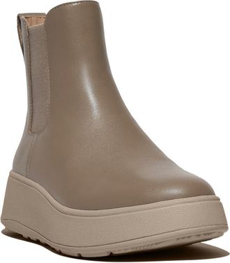 FitFlop Damen F-Mode Leather Flatform Chelsea Boots Stiefel, Minky Grey, 36 EU