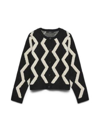 Vero Moda Vero Moda O-Neck Vmargie Cardigan à col Rond Ls, Noir, XS Femme