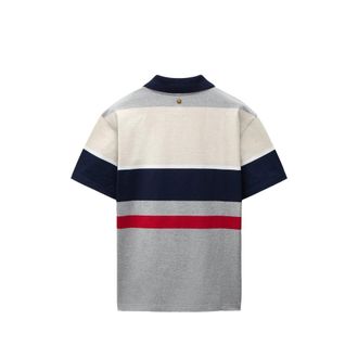 Versace Colour-Blocked Cotton Polo - Gray