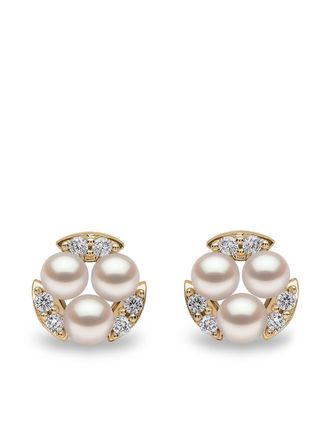 Yoko London puces doreilles en or 18ct orn&eacute;es de perles dAkoya et diamants
