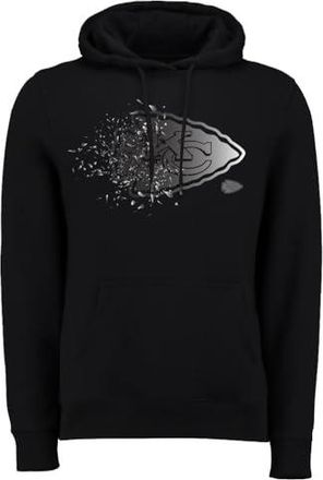 Fanatics Sweat à capuche avec logo NFL Kansas City Chiefs Noir/argenté, Noir, L