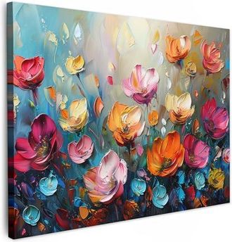 MuchoWow © Impression sur Toile Photo Peinture 80x60 cm Tableau Decoration Murale Chambre Salon Maison Deco Cuisine Coquelicots - Fleurs - Art - Botanique