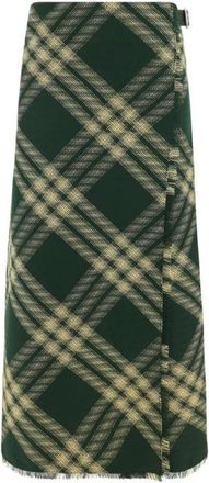 Burberry Femme, Jupes, Vert, Taille: 36 FR Wrap Midi Skirt