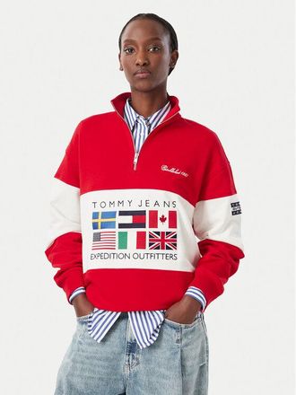 Tommy Jeans Sweatshirt DW0DW23806 Rot Relaxed Fit