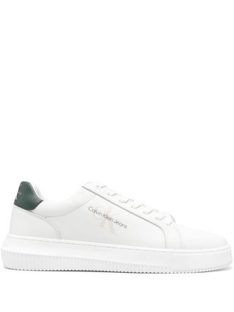 Calvin Klein baskets en cuir - Blanc