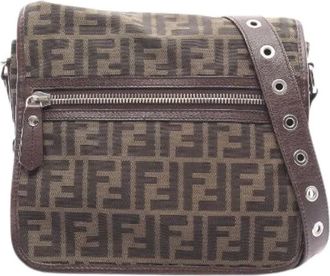 Fendi Pre-owned Zucca Canvas Leather Shoulder Bag - - Pre-owned - Damen - Braun - ONE SIZE
