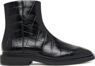 Calvin Klein Stiefeletten Square Ankle Boot Zip Croc Lth HW0HW03185 Schwarz