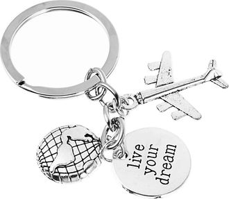 Amosfun Flugzeug Schl&uuml;Sselanh&auml;Nger Pilot Traum Kreativer Schl&uuml;Sselbund Mit Karte Und Buchstaben Leichtes Legiertes Material Geschenk F&uuml;R Jungen Und M&auml;Dchen Ge