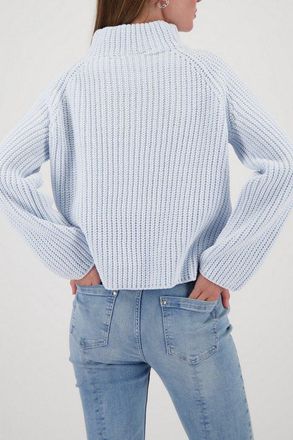 Monari Strickpullover Pullover Basic Chenille Regular fit mit Stehkragen