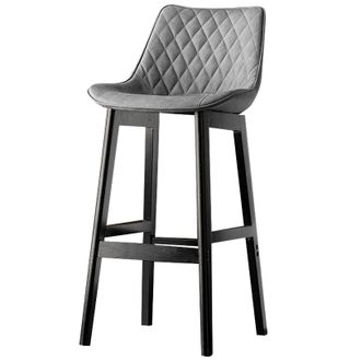 Generic Moderne Barhocker mit R&uuml;ckenlehne, K&uuml;cheninselst&uuml;hle aus PU-Leder, Holzbeine und Fu&szlig;st&uuml;tze, Essbereich in Tresenh&ouml;he, Tragkraft 136 kg