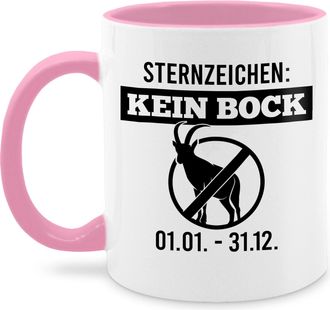 Shirtracer Tasse Tassen 325ml - Statement - Sternzeichen Keinbock - schwarz - 325 ml - Rosa - statements kein bock teetasse sprüche kaffeetasse mit kaffeetassen 