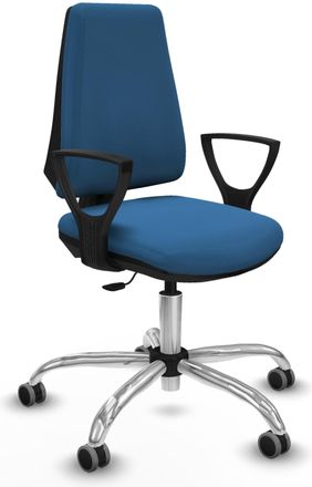 Piqueras y Crespo Elche Rollstuhl mit festen Armen, ausgestattet mit permanentem Basiskontakt und Schneidschaum, Hellblau