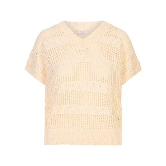 PESERICO Femme, Pulls, Beige, Taille: 40 FR V-neck Tricots