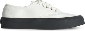 Maison Kitsun&eacute; Homme, Chaussures, Blanc, Taille: 42 EU Canvas Lace-Up Baskets