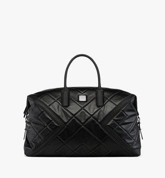 MCM Ottomar Weekender aus Leder mit Rautensteppung