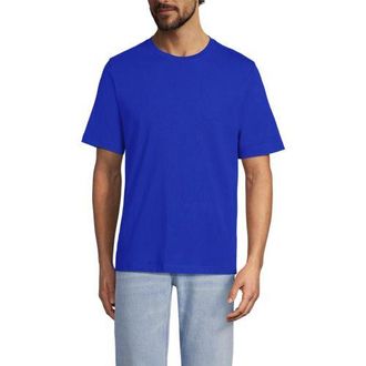 Lands End Super-T Kurzarm-Shirt, Classic Fit, Herren, Gr&ouml;&szlig;e:52-54 regular, Blau, Baumwolle, by Lands End