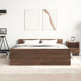 vidaXL Cadre de lit sans matelas chêne marron 150x200 cm vidaXL