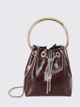 Jimmy Choo London Mini sac seau Bon Bon en cuir avec anse m&eacute;tallique