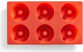 Lékué Doughnut 0620406R01 Backform, Silikon, 6 Mulden, Rot