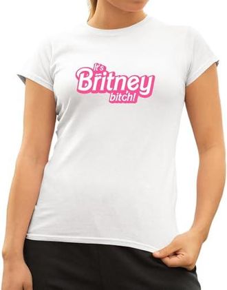 Generic T-shirt humoristique en coton imprim&eacute; Its Britney Bitch pour femme, blanc, L
