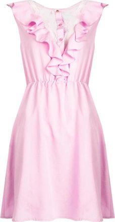 Liu Jo Figurbetontes Minikleid mit Spitze und R&uuml;schen - - Dresses - Damen - Rosa - S