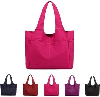 Generic Sac fourre-tout de grande capacit&eacute; pour femme, sac &agrave; main l&eacute;ger en nylon, sac &agrave; main multi-poches d&eacute;contract&eacute; avec fermeture &eacute;clair, pour luniversit&eacute;,
