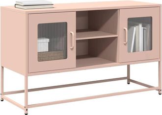 vidaXL Meuble tv rose 100,5x39x60,5 cm acier - Vidaxl