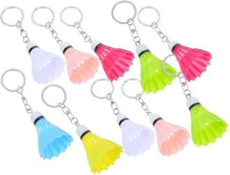 Yardwe Lot de 10 Porte-Cl&eacute;s Badminton Miniatures en Plastique Pendentifs Sport Cr&eacute;atifs Couleurs Al&eacute;atoires Accessoires L&eacute;gers pour Paquet Souvenirs de Match
